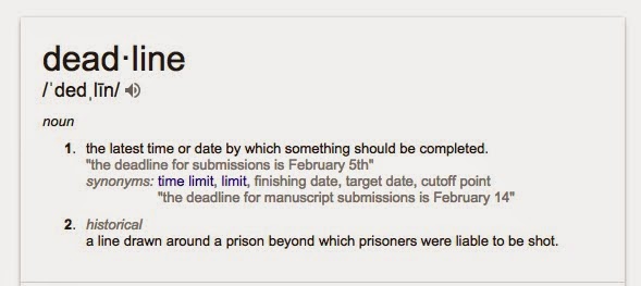 DEADLINE... No. Really. It means DEAD line. - In Truer Ink: Niki Turner