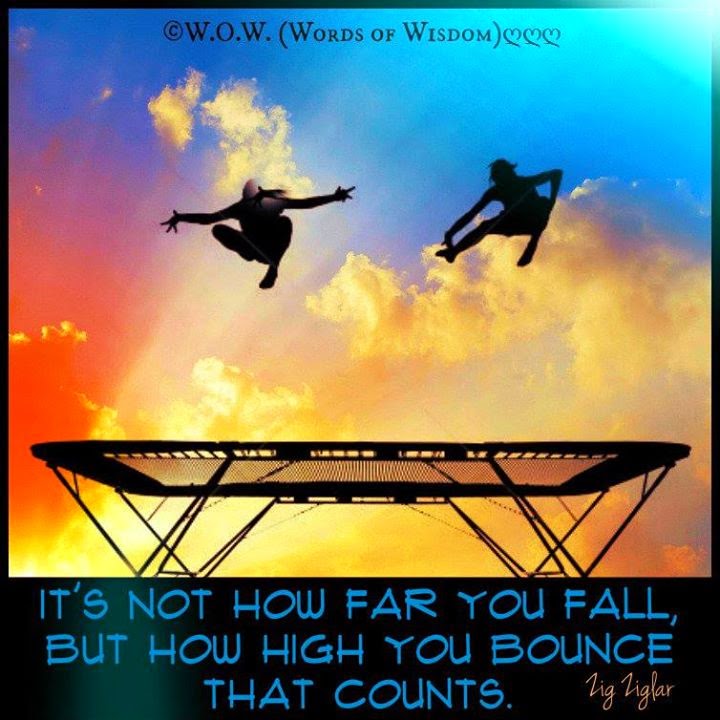 IT'S NOT HOW FAR YOU FALL, BUT HOW HIGH YOU BOUNCE THAT COUNTS. - Quotes