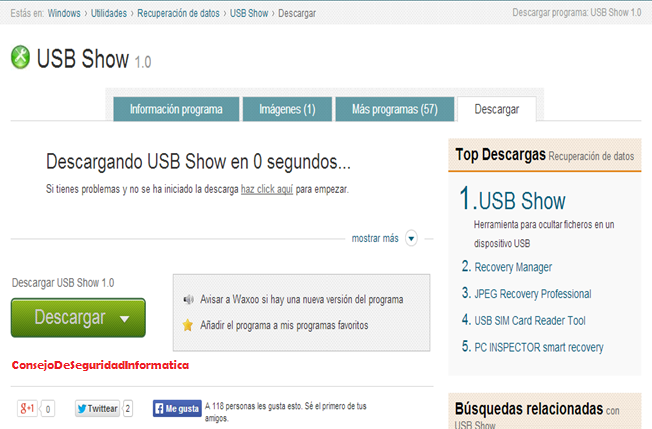 Desocultar Archivos con USB SHOW. | Consejo de Seguridad Informática