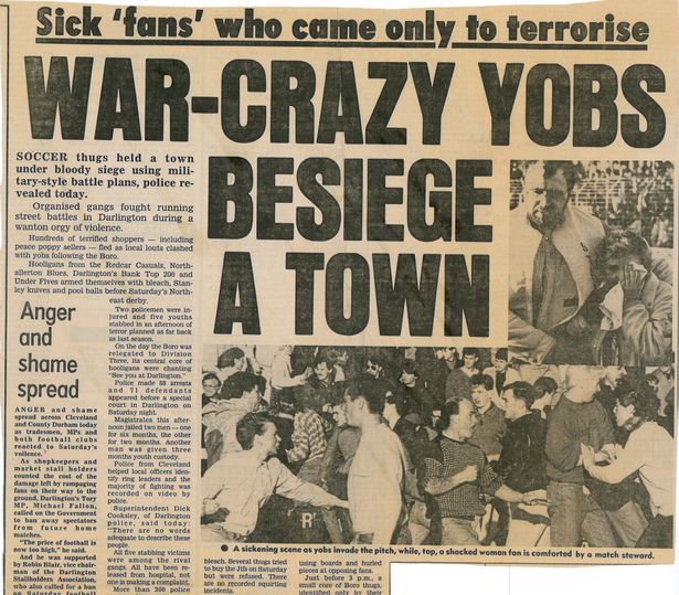 Football Hooligan Pictures: Darlington v Middlesbrough 1985