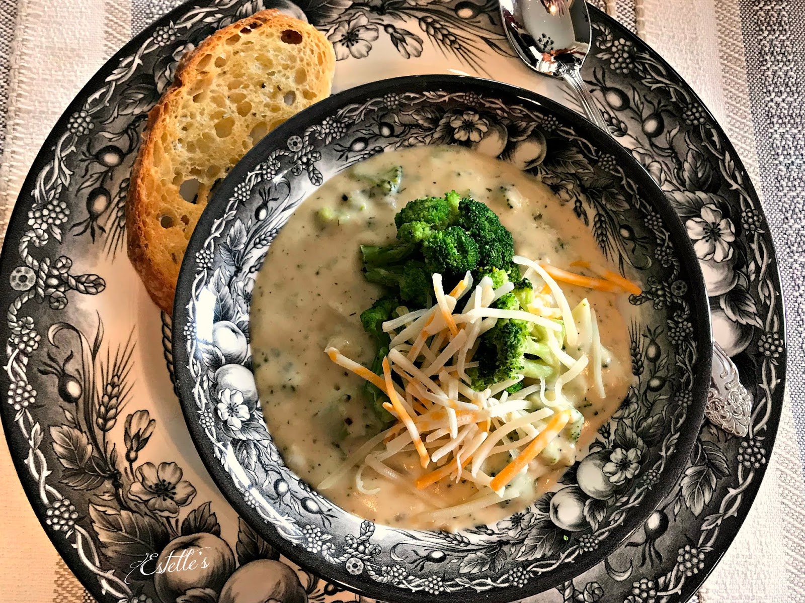 Estelle's: BROCCOLI CHEESE SOUP WITH A GOURMET TOUCH