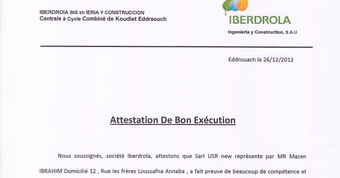 7 Modèles DAttestation De Bonne Exécution Des Travaux Guide Complet ...