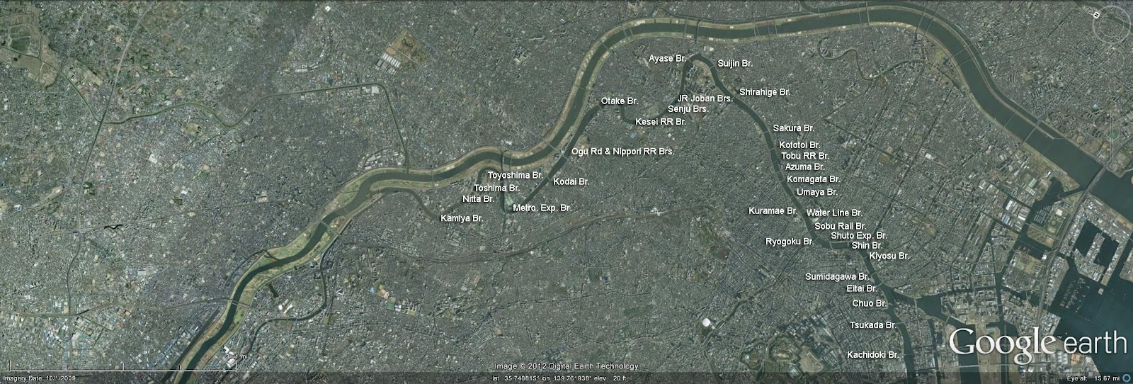 Bridge of the Week: Tokyo, Japan's Bridges: Confluence of the Sumida River