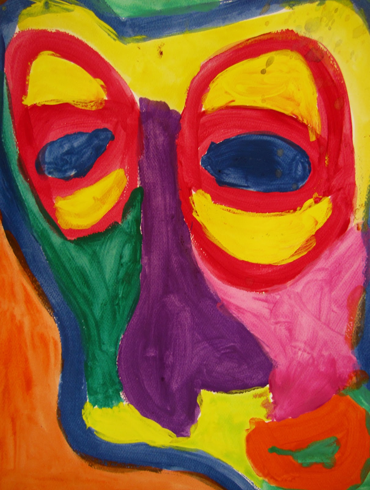 Cubist Portraits by 5th Grade 2013: 5th Grade Cubist Portrait Paintings