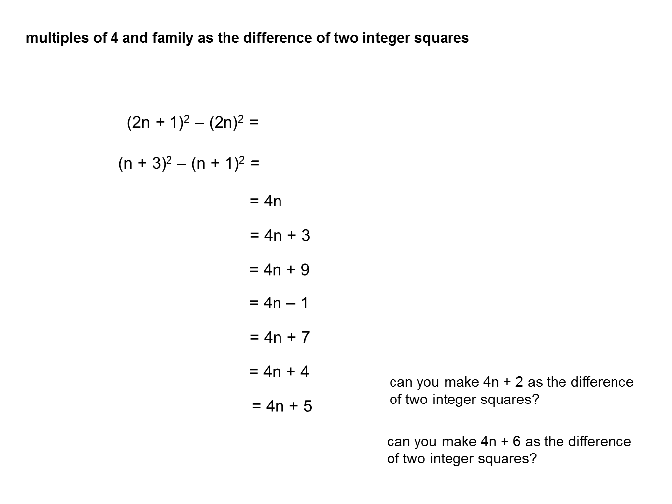 MEDIAN Don Steward mathematics teaching: multiples of 4 as the ...