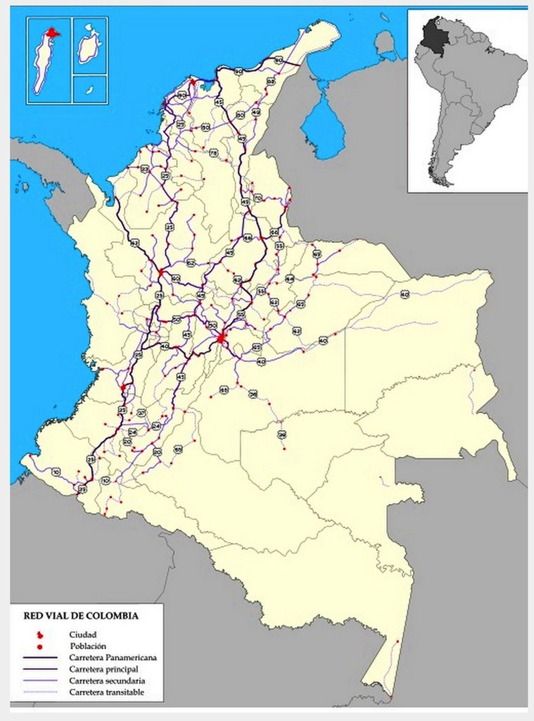 Neiva Huila Colombia: Descargue: Mapa carreteras Colombia