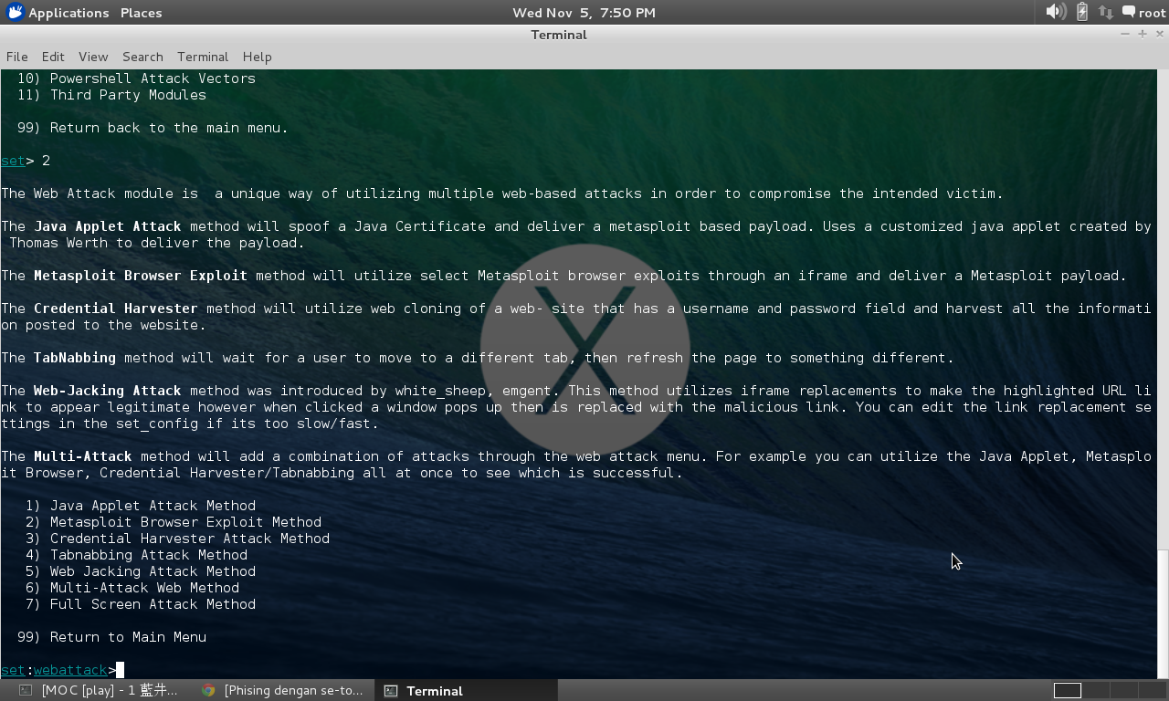 Phising dengan Se-toolkit di Kali Linux - w