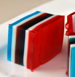 In the Long kitchen: Red, White and Blue Finger Jello