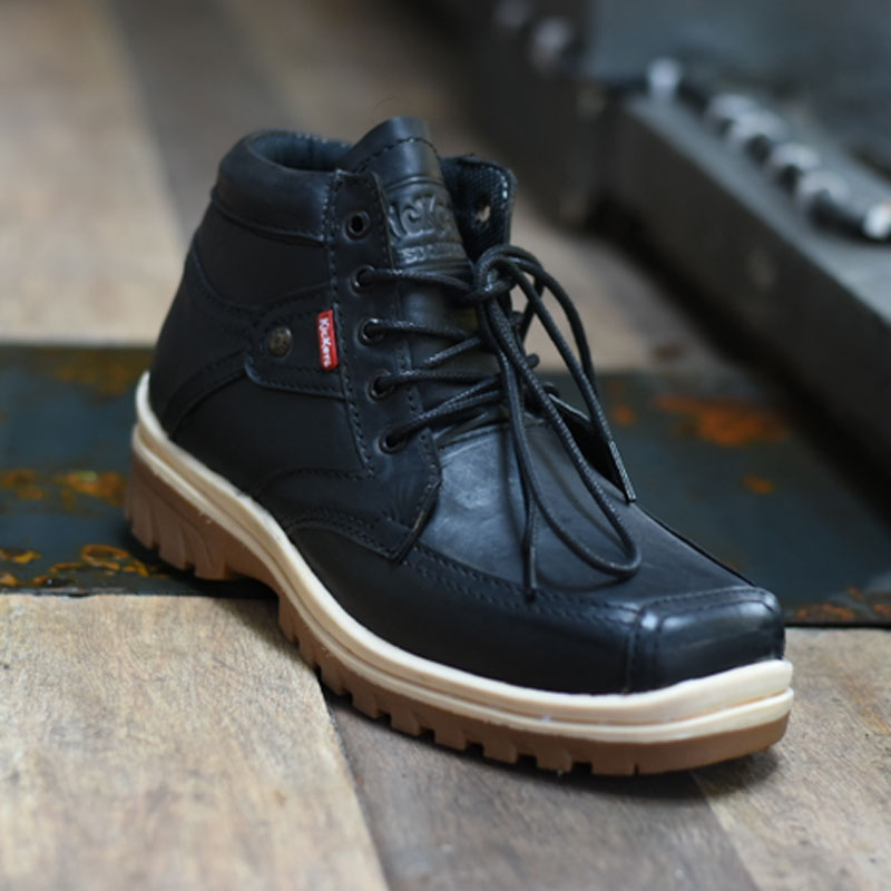 Sepatu Kickers Boot Warna Hitam Kulit Asli [SKB002] | Omsepatu.com