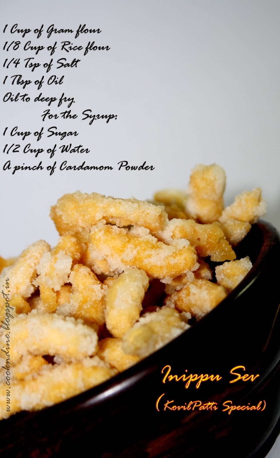 CooknDine....: Inippu Sev/Cheeni Sev/Sweet Sev...Kovilpatti Special...