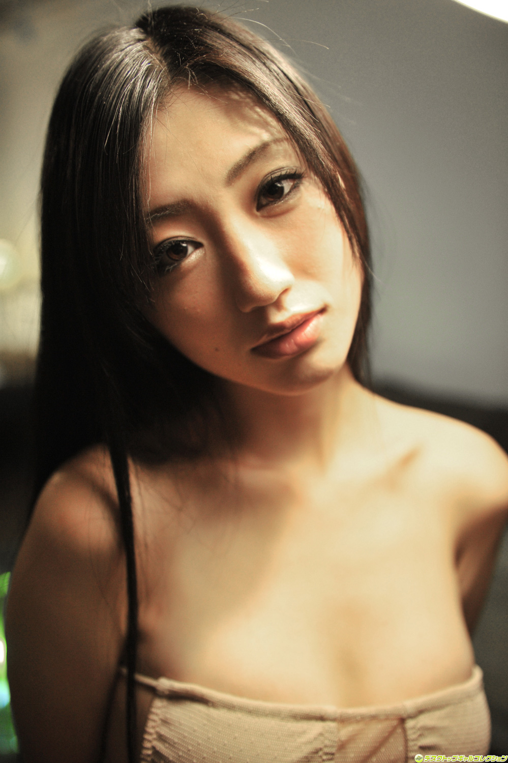 Mitsu Dan Japanese Gravure Idol Sexy Brown Swimsuit Playing Water In Bathroom ~ JAV Photo- Sexy Girl