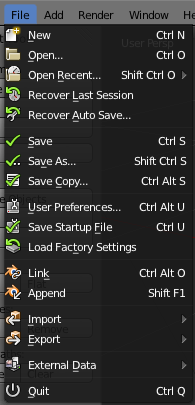 Tombol dan menu pada Blender - Sagari chan