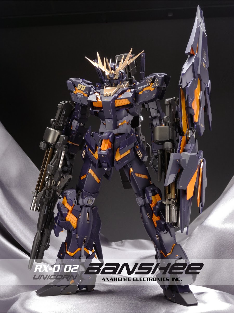 GUNDAM GUY: MG 1/100 Unicorn Gundam 02 Banshee + Armed Armor DE ...