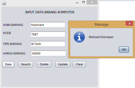 Aplikasi CRUD Input Data Barang - Koneksi Java dan MySql