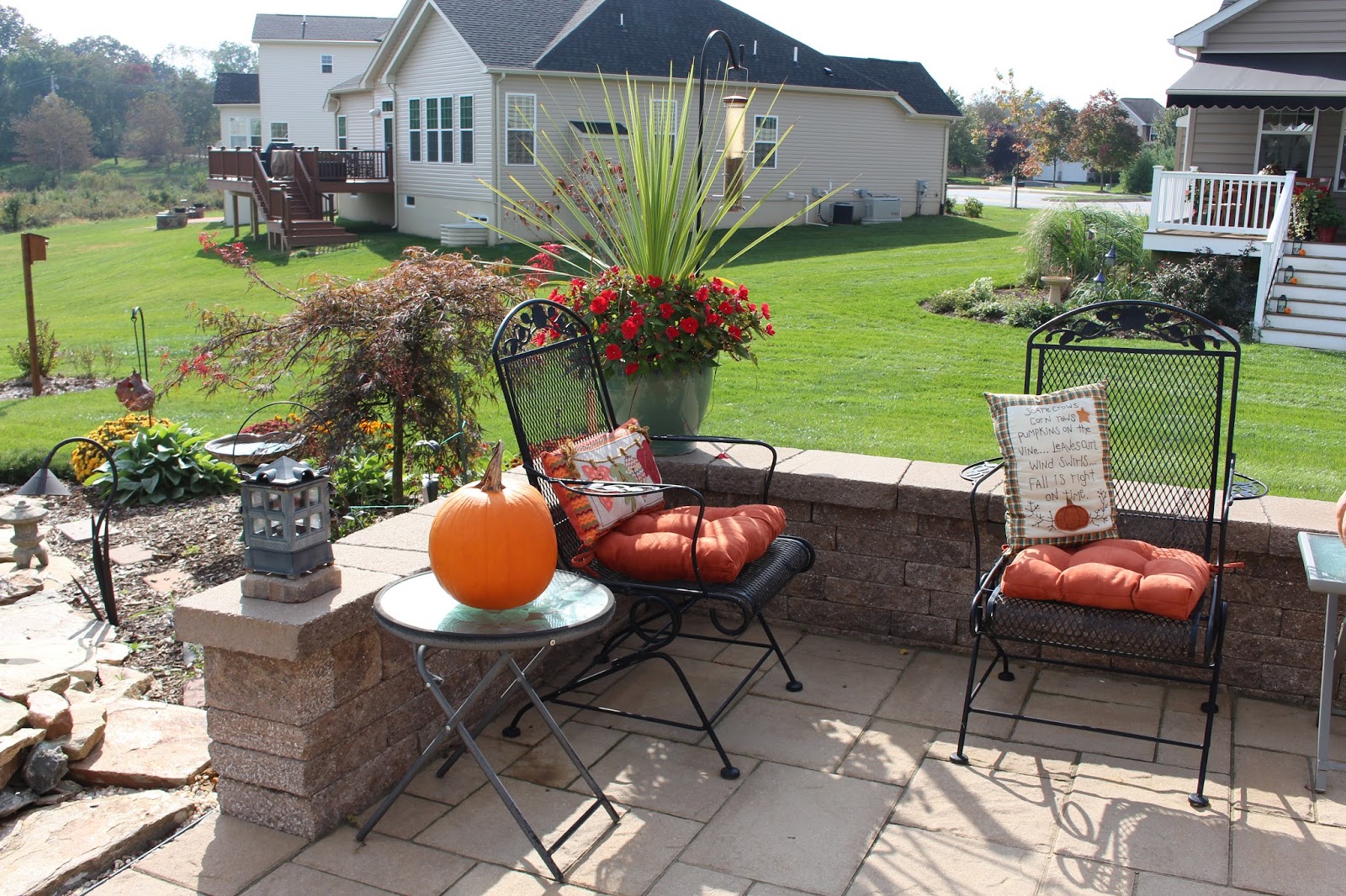 Designs by Pinky: Fall on the Patio and Around the Pond!