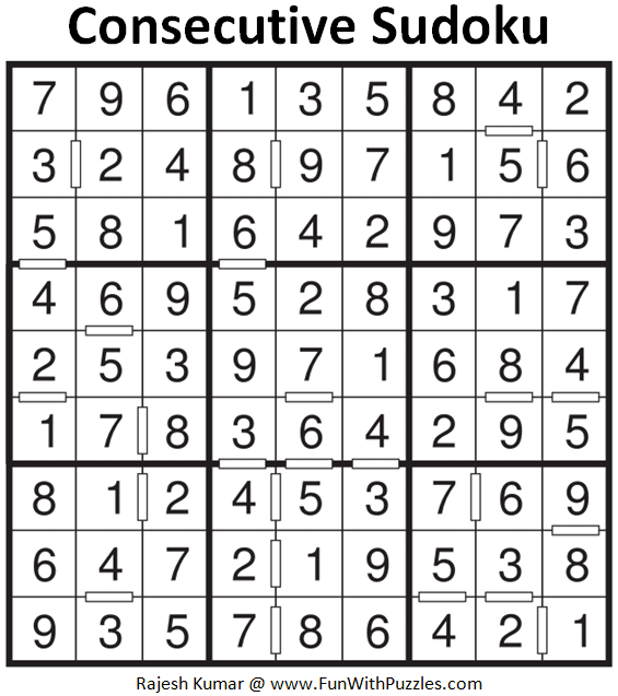 Consecutive Sudoku Puzzle (Fun With Sudoku #375)