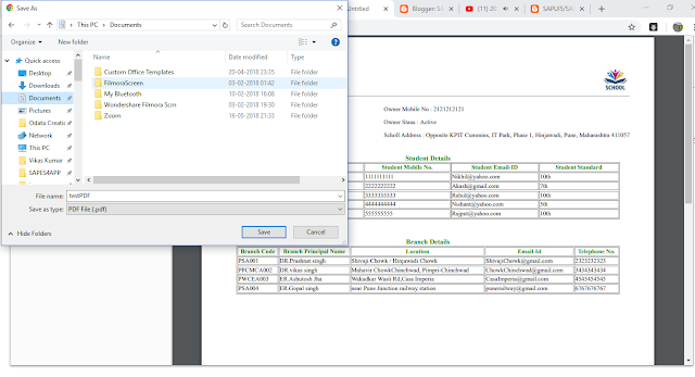 SAPUI5/SAP FIORI snippets and information: Export the Model Data to a PDF file in SAPUI5
