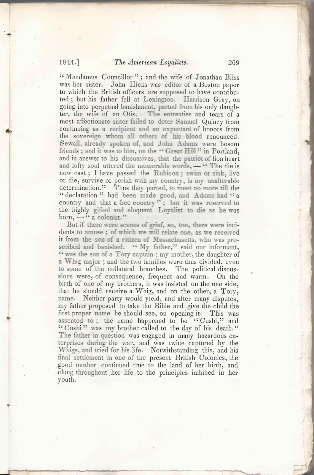 Heirlooms Reunited: 1844 Article about Loyalists in the journal "North ...