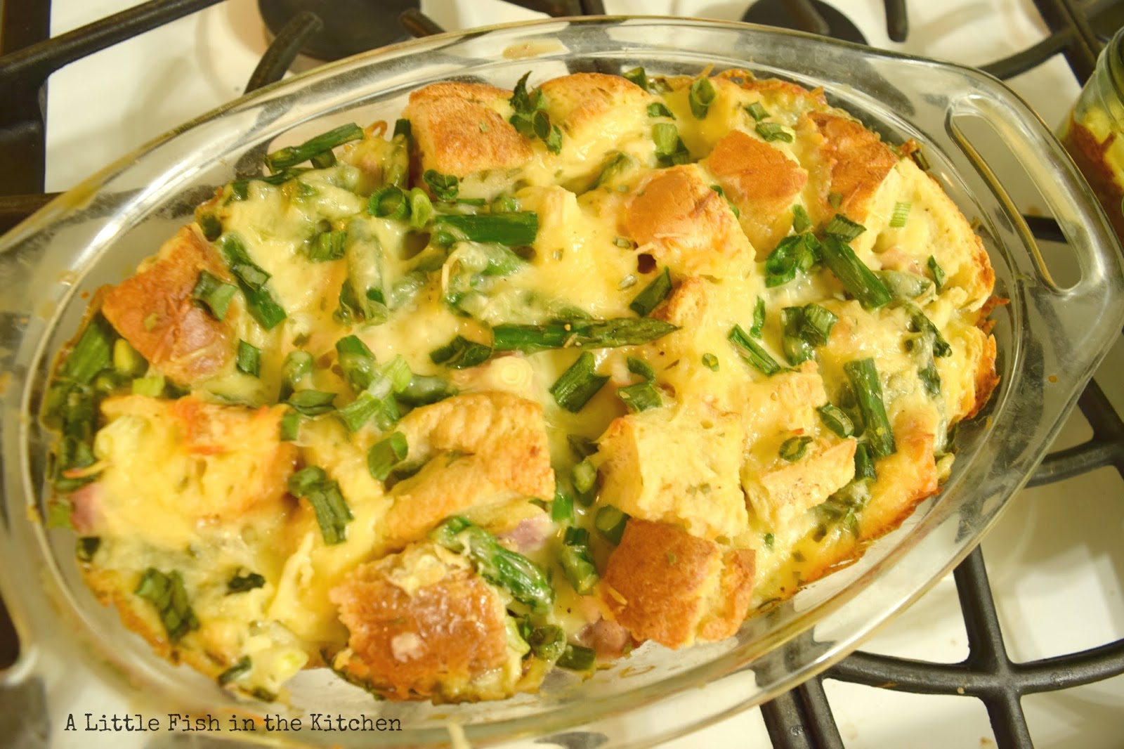 Mostly Ham and Asparagus Strata – A Little Fish in the Kitchen