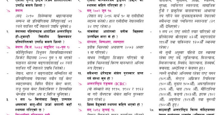 Lok Sewa Aayog exam model exam questions Reading Materials preparation-5