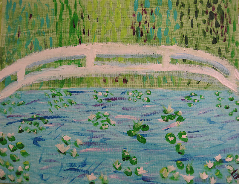 Angela Anderson Art Blog: Monet Waterlilies Bridge - Kid's Art Class