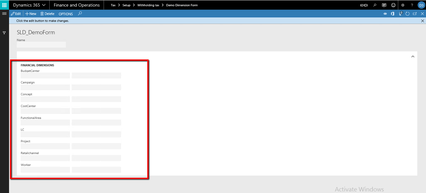 Dynamics 365 Finance & Operations Talk: Dimension Entry Control D365FO