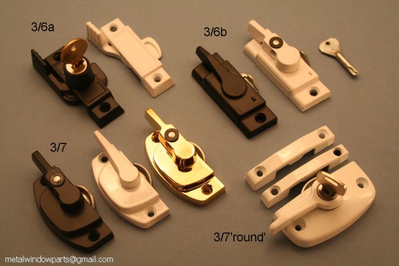 Metal Window Parts: Duplex, Fireman's Axe, Fitch Catches, Folding Openers.