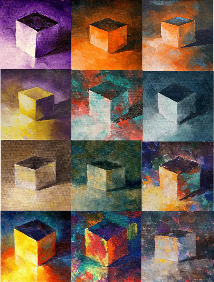 Patrick Howe's Oil Painting Student Blog: CUBE EXERCIZES