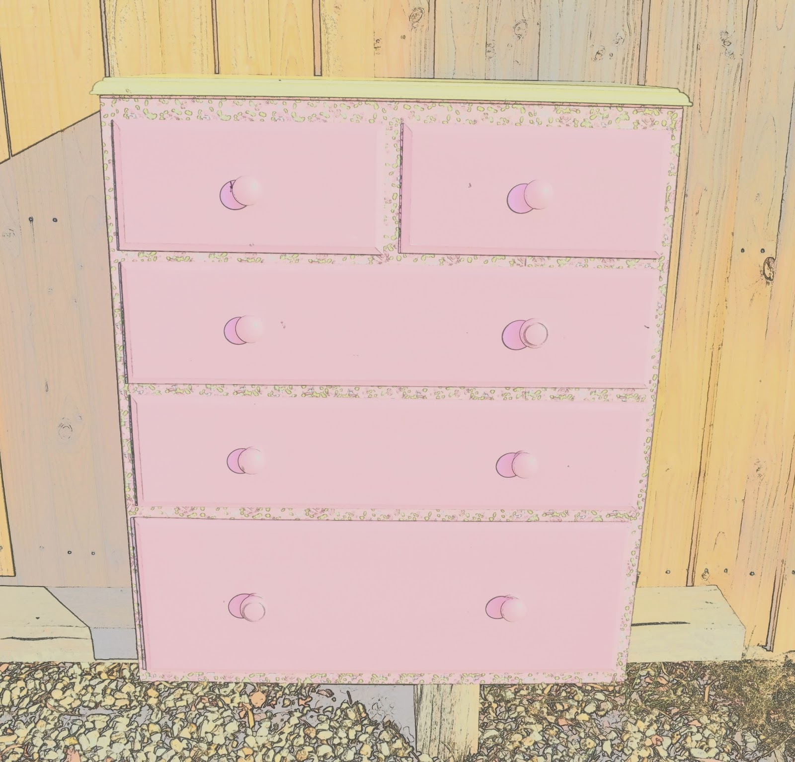 Retro Vintage Love: Yellow and Pink Chest of Drawers Perfect for a ...