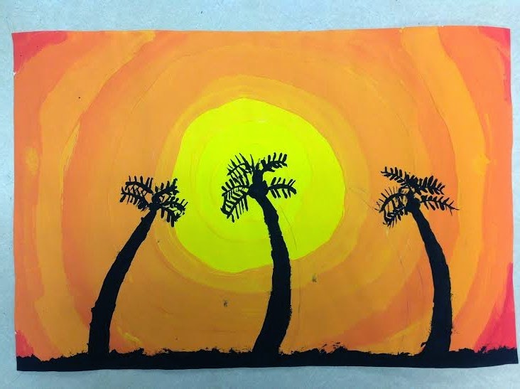 Miss Young's Art Room: 4th Grade Sunsets with Palm Trees