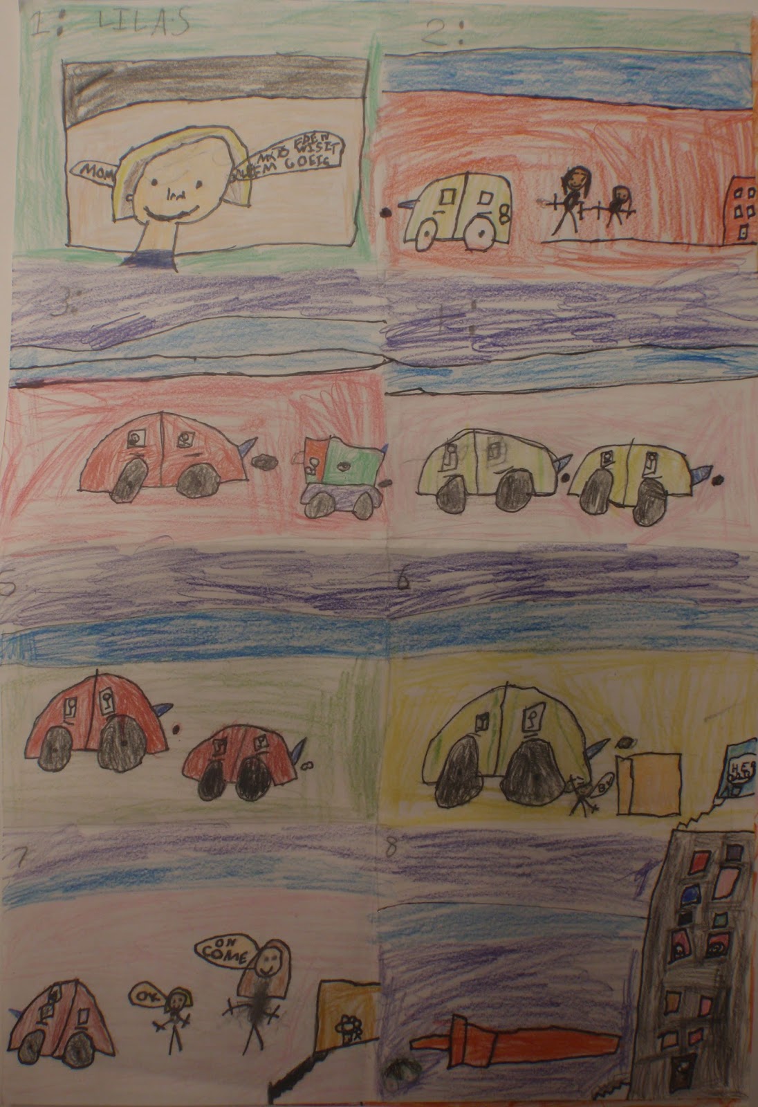 Burr Elementary Art: Kindergarten 8-Panel Comics