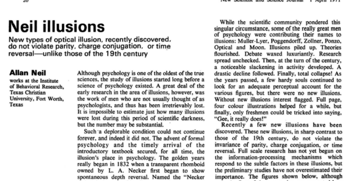 Data Deluge: Neil Optical Illusions