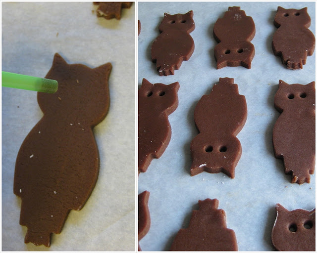 My Handmade Home: Recipe: Chococolate Sugar Cookies - Owls!