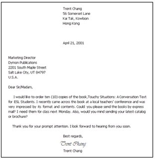 Welcome to My Blog: PARTS AND STYLES OF BUSINESS LETTERS