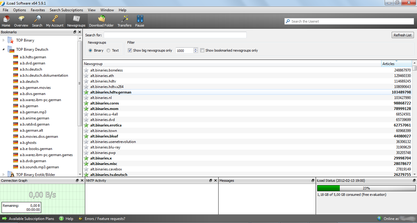 Pas Un Kopeck: 5GB ou 2 semaines de newsgroups gratuit avec Iload Usenet