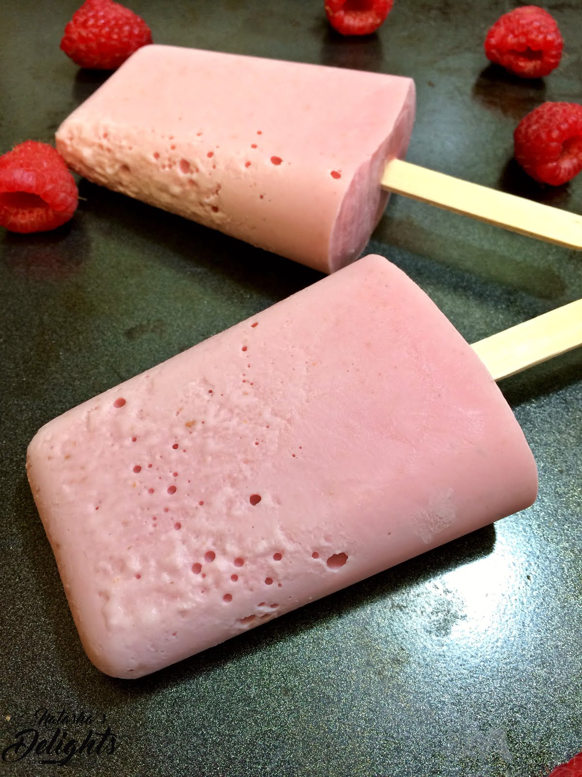Raspberry Cheesecake Yogurt Popsicles