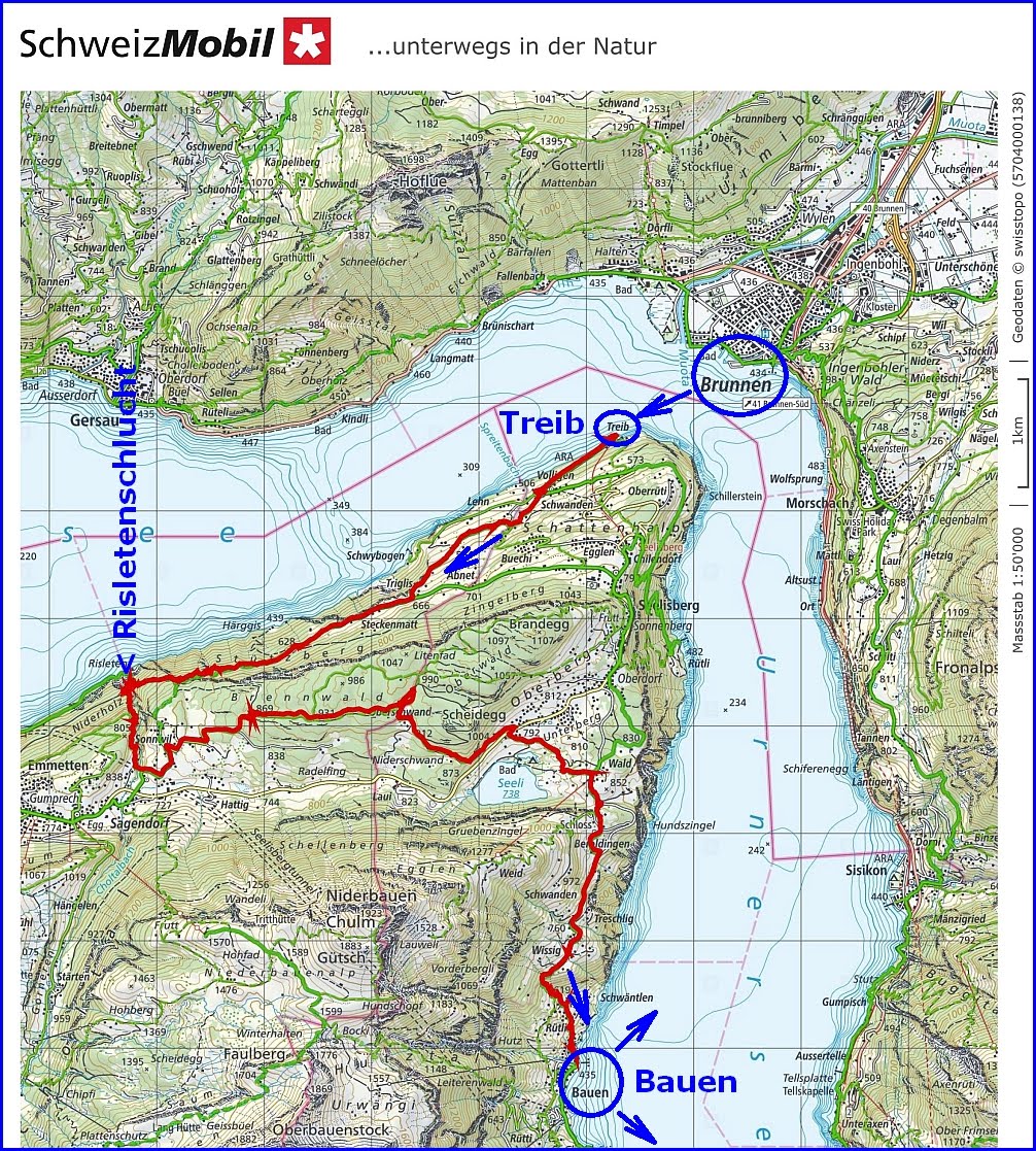 Pfannenstiel Wanderblog: Treib (Seelisberg) - Risletenschlucht - Bauen ...