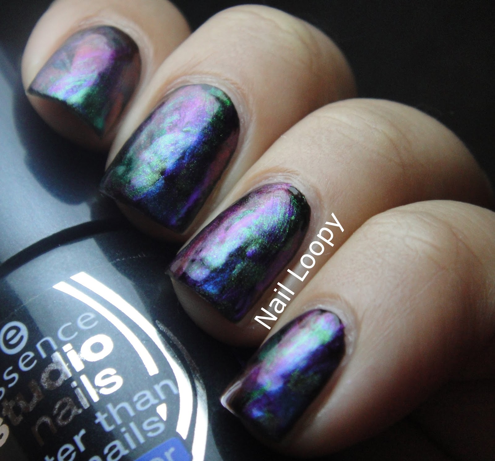 nail loopy: ILNP ULTRA CHROME BRUSH STROKE - OIL SPILL NAILS