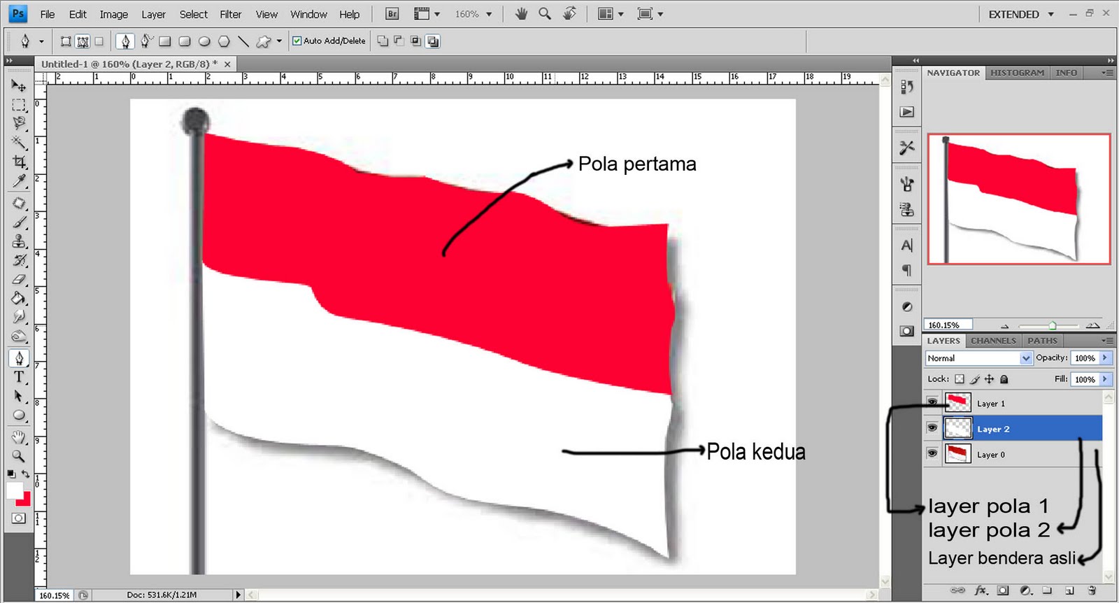 Catatan Harian Pangeran Kodok: Membuat Bendera Dengan Adobe Photoshop