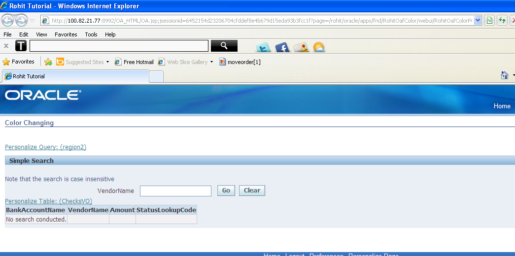 Oracle Application's Blog: Part2 Dynamic Color change in OA Framework