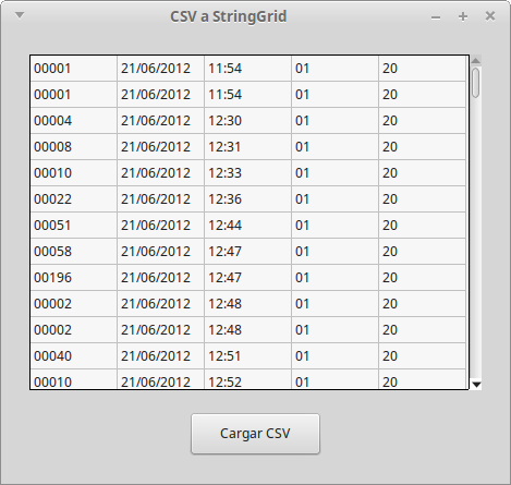 Lazarus, Free Pascal y SQL: Cargar un archivo CSV en un StringGrid