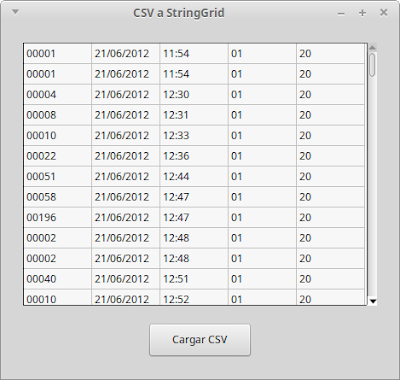Lazarus, Free Pascal y SQL: Cargar un archivo CSV en un StringGrid