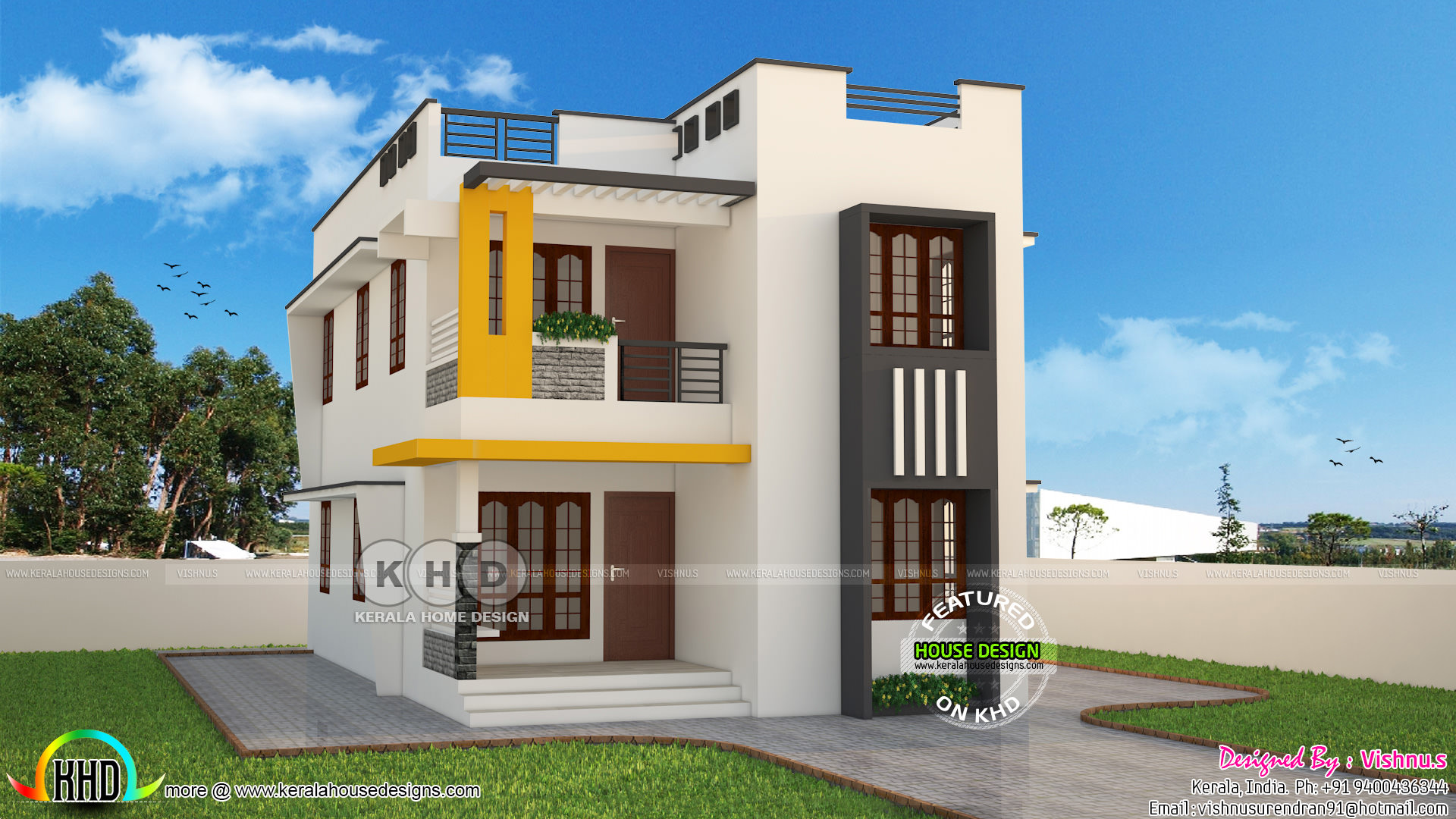 Cute and stylish contemporary home 1600 sq-ft - Kerala Home Design and ...
