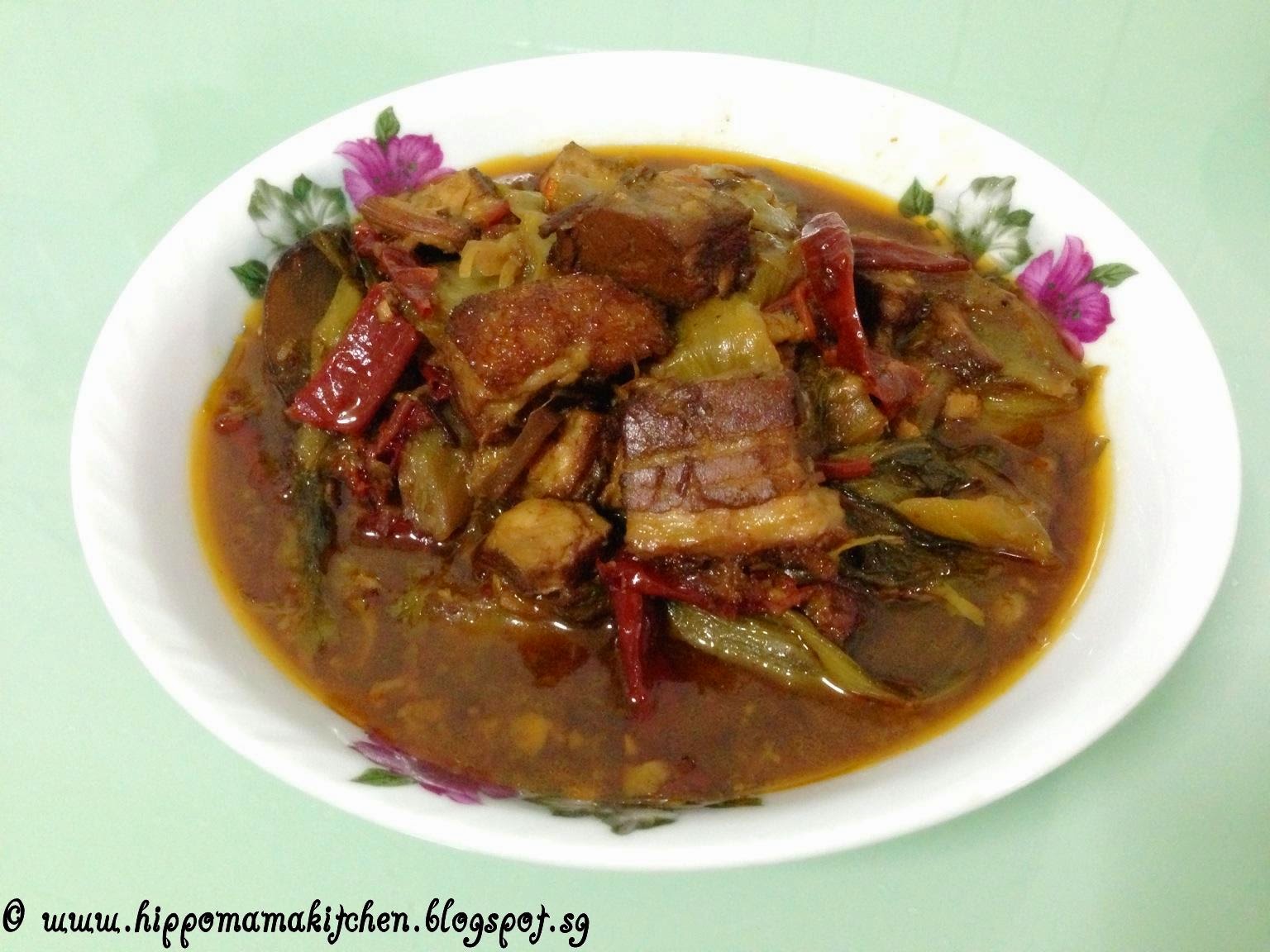 Hippomama's Kitchen 怡。然自得: 河马阿嬷的烧肉焖芥菜 Mdm Heng's Braise Leaf Mustard ...