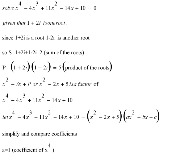 mixture: solving a fourth degree equation with real coefficients if you ...