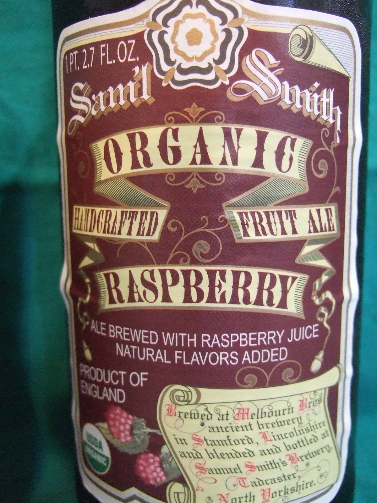 Oahu's Brews, News, and Reviews: Samuel Smith -- Organic Raspberry ...