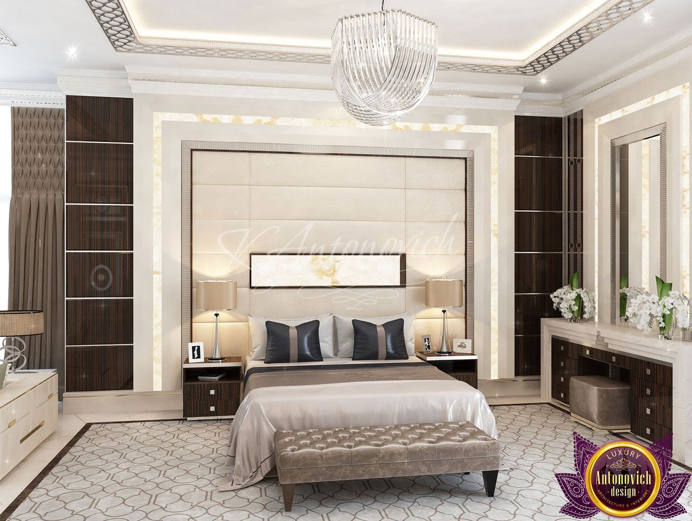 LUXURY ANTONOVICH DESIGN UAE: Modern bedroom design of Katrina Antonovich