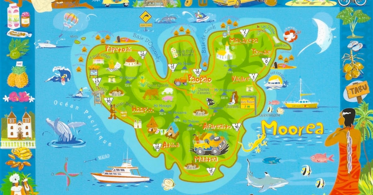 My Favorite Views: French Polynesia - Moorea, Map of the Island