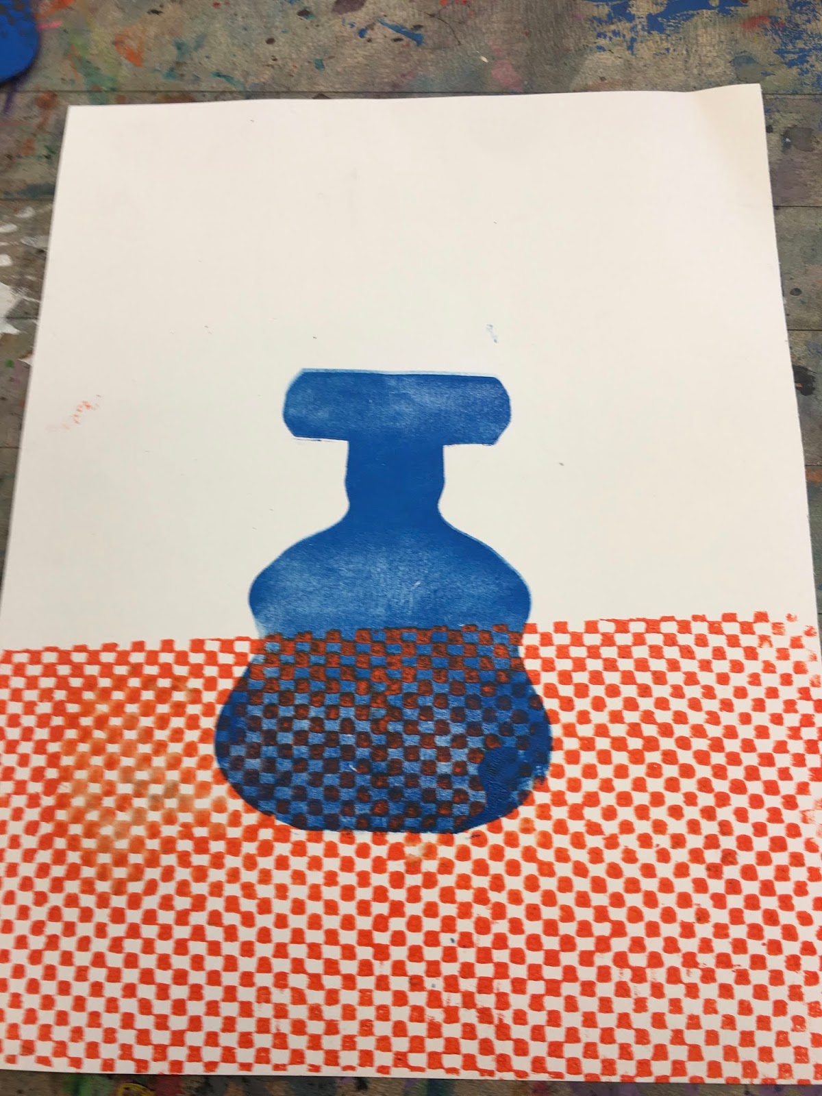 Art Room Blog: Printmaking a Fern Vase...