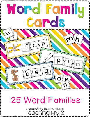 Heather's Teaching Blog: Word Family Cards